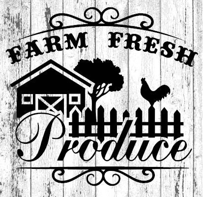 "FARM FRESH PRODUCE" Wall Sticker Vinyl Sticker – Wallpaper for Less Murray