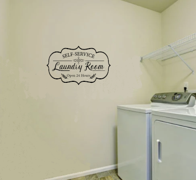 "Laundry Room Open 24 Hours." Wall Sticker Vinyl Sticker – Wallpaper ...