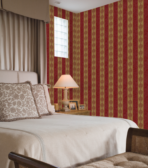 York Allure Damask Stripe Wallpaper - RL9549 – Wallpaper for Less Murray